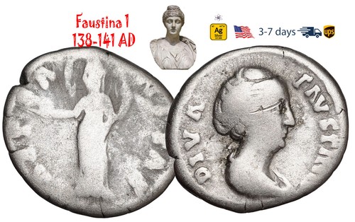 Ancient Roman Empire Coin Silver Faustina 1 138 141 AD Wife ANTONINUS ...