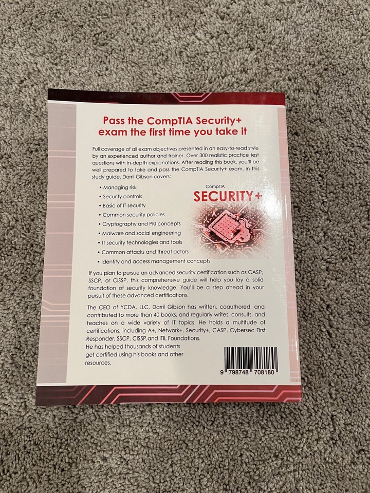 COMPTIA Security+ SY0-601 Study Guide by Darril Gibson | eBay