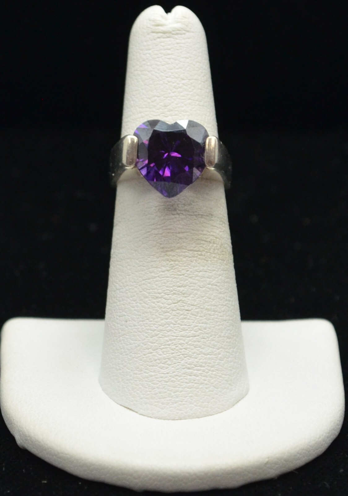 Sterling Silver Beautiful Purple Heart Stone Ring SZ- 5.25 #FMV072 | eBay