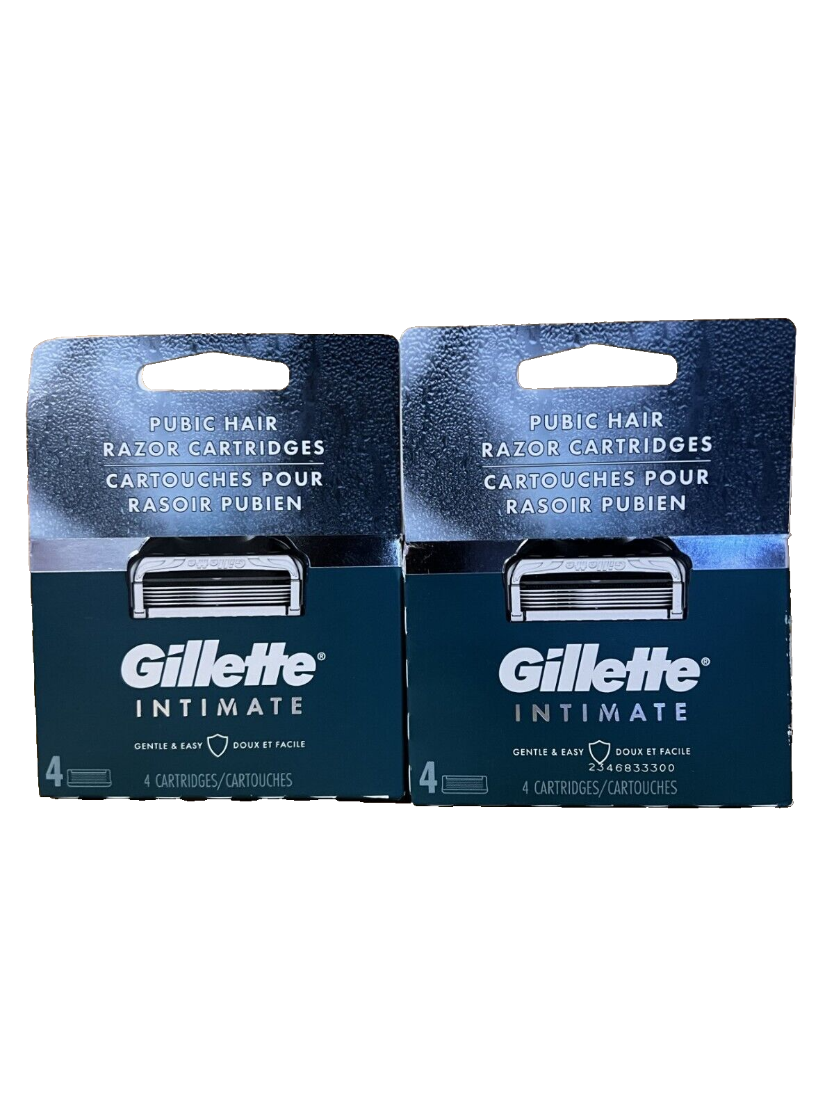 2 Gillette Intimate Pubic Hair Razor Cartridges 4 Razor Blade Refills ...