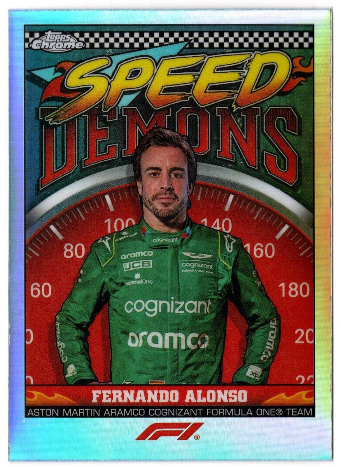 2023 Topps Chrome Formula 1 F1 Speed Demons Refractor FERNANDO ALONSO # ...