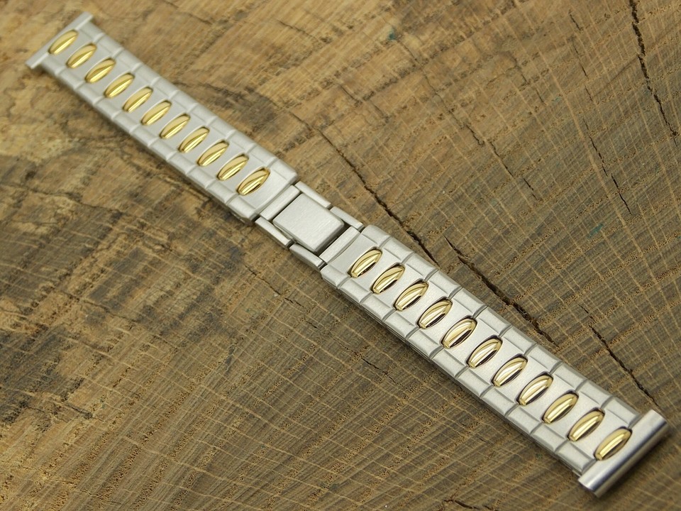 Hadley Roma NOS Vintage Unused Butterfly Clasp Watch Band Micron Plate ...