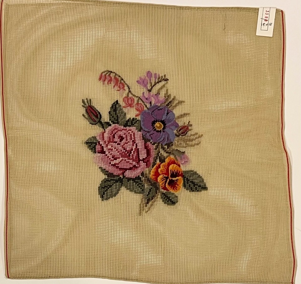 Preworked ROSES & SHRUBS FLOWERS Needlepoint Canvas 8" x 9.25" 3388 | eBay