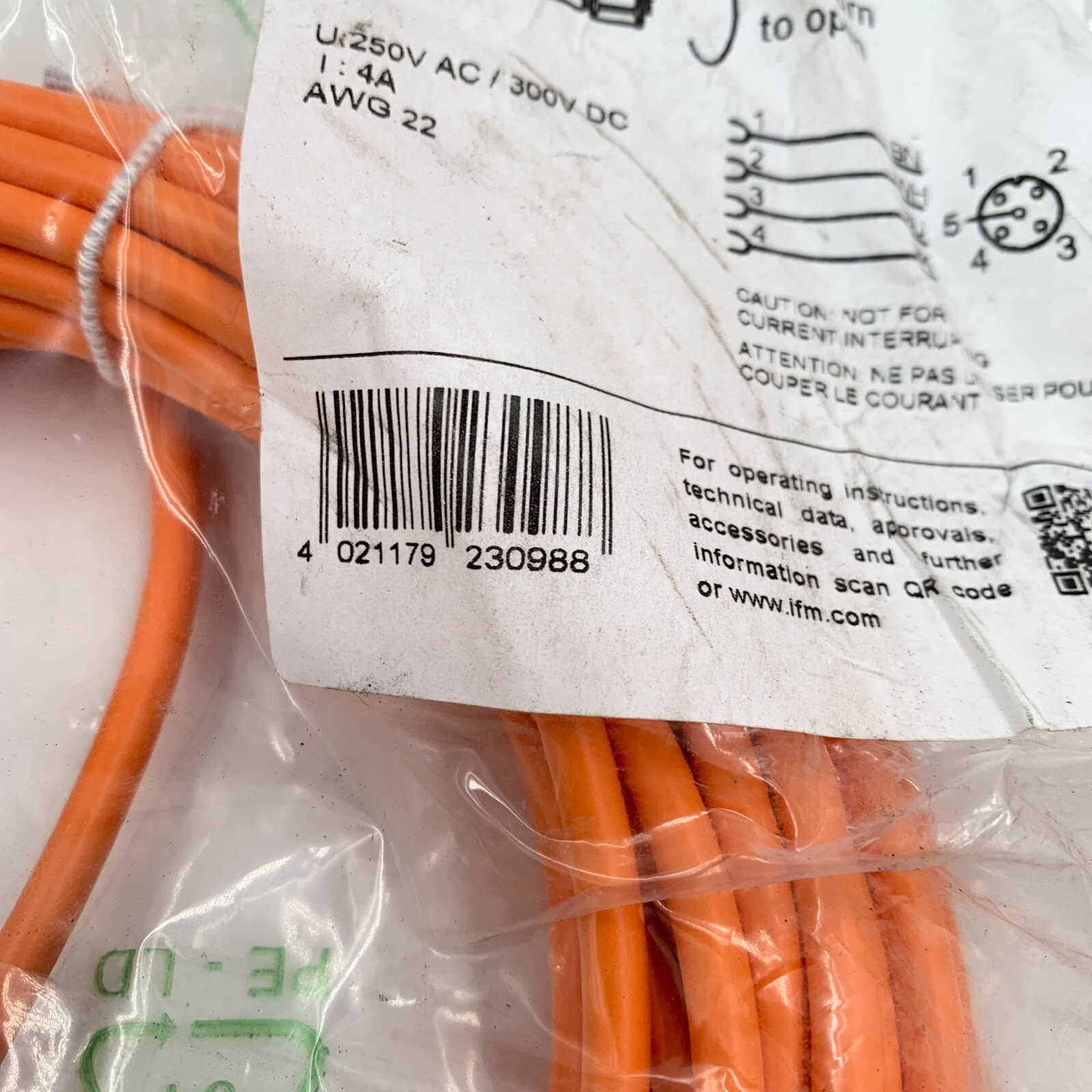 ifm EVT002 CORDSET 5 Pin Receptacle Female for sale online | eBay