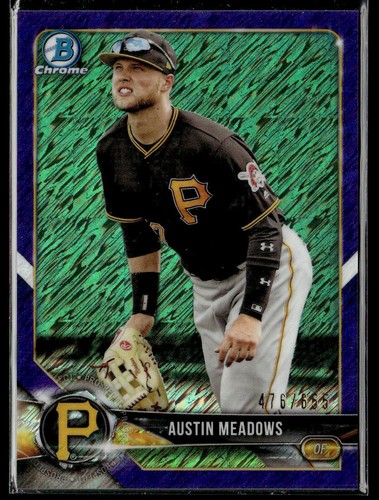 2018 Bowman Chrome BCP227 Austin Meadows Purple /655 Pirates SN ...