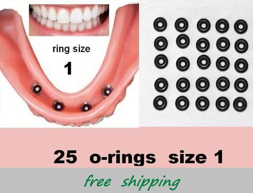25 + 3 * - my size 1 - rubber O-RINGS for Mini Dental implants 0550 a.o ...
