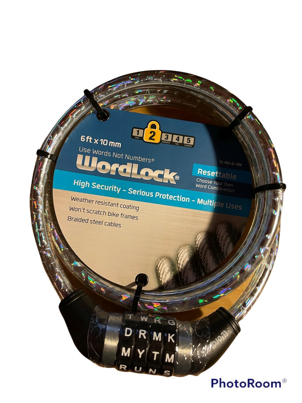 WordLock Resettable Combination Cable Lock, 6' x 10mm | eBay
