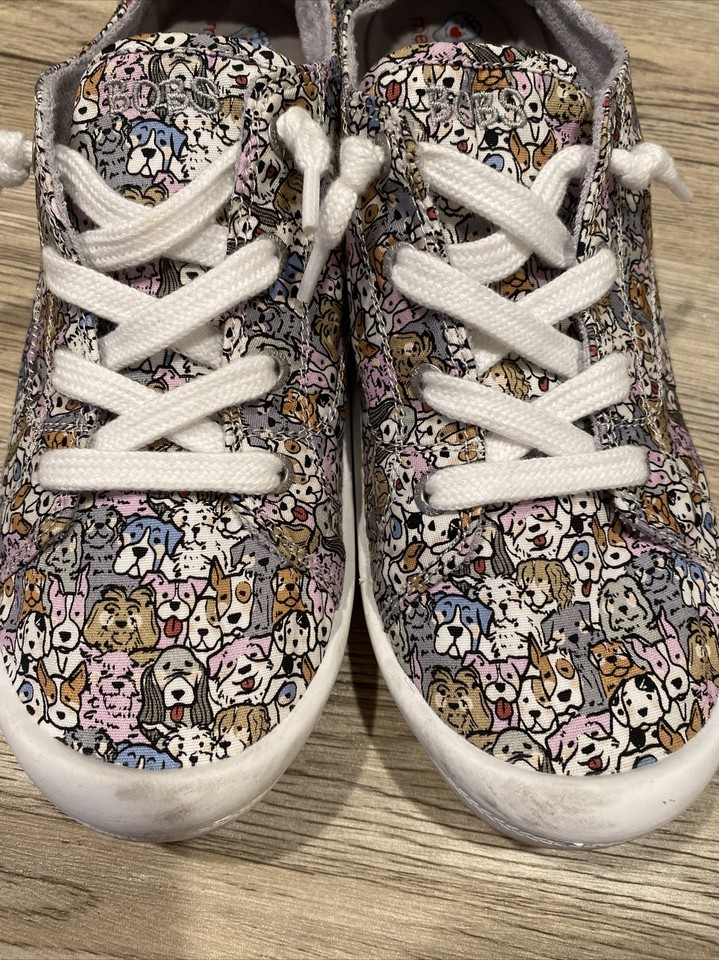 Women’s Size 11 Bobs By Skechers Memory Foam Slip On Shoes Dog Theme ...