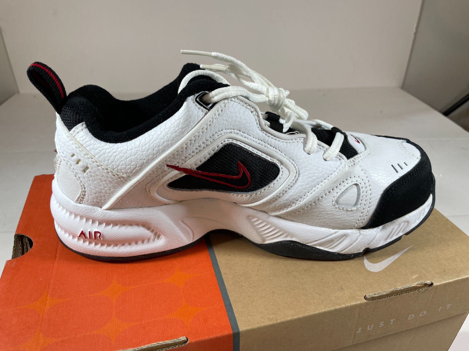 Nike Air Monarch II (4E) 7 Wide Mens Sneaker #308266 001 White Black ...
