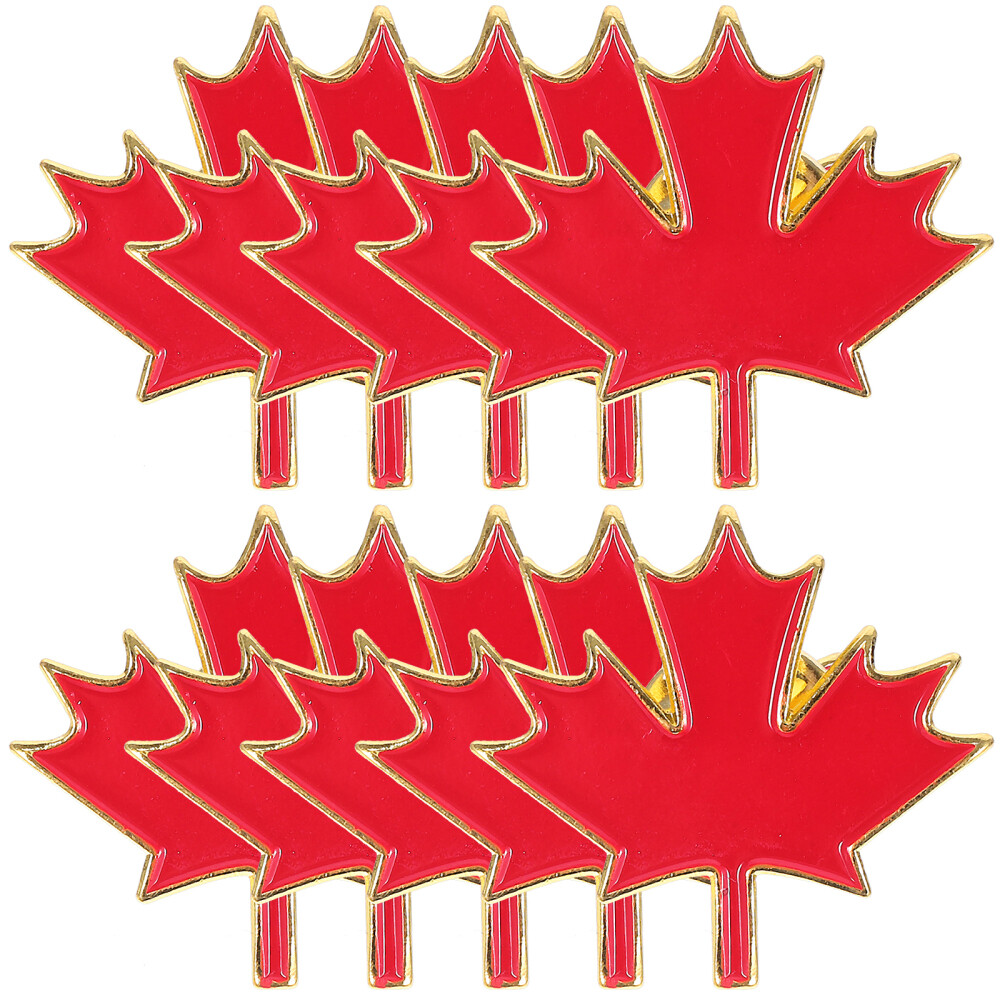 10 Pcs Canada Flag Pin Canadian Maple Leaf Boutonniere Pins Brooch ...
