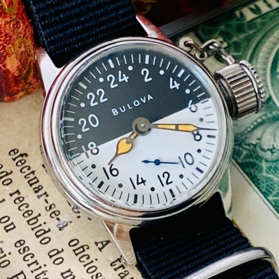 Bulova 10BM UDT5 Military Watch 24H Dial 1940s OH NATO Strap Men's ...