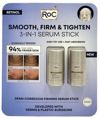 RoC Derm Correxion firming 3 in 1 serum stick 1.0 oz, 2 pack | eBay
