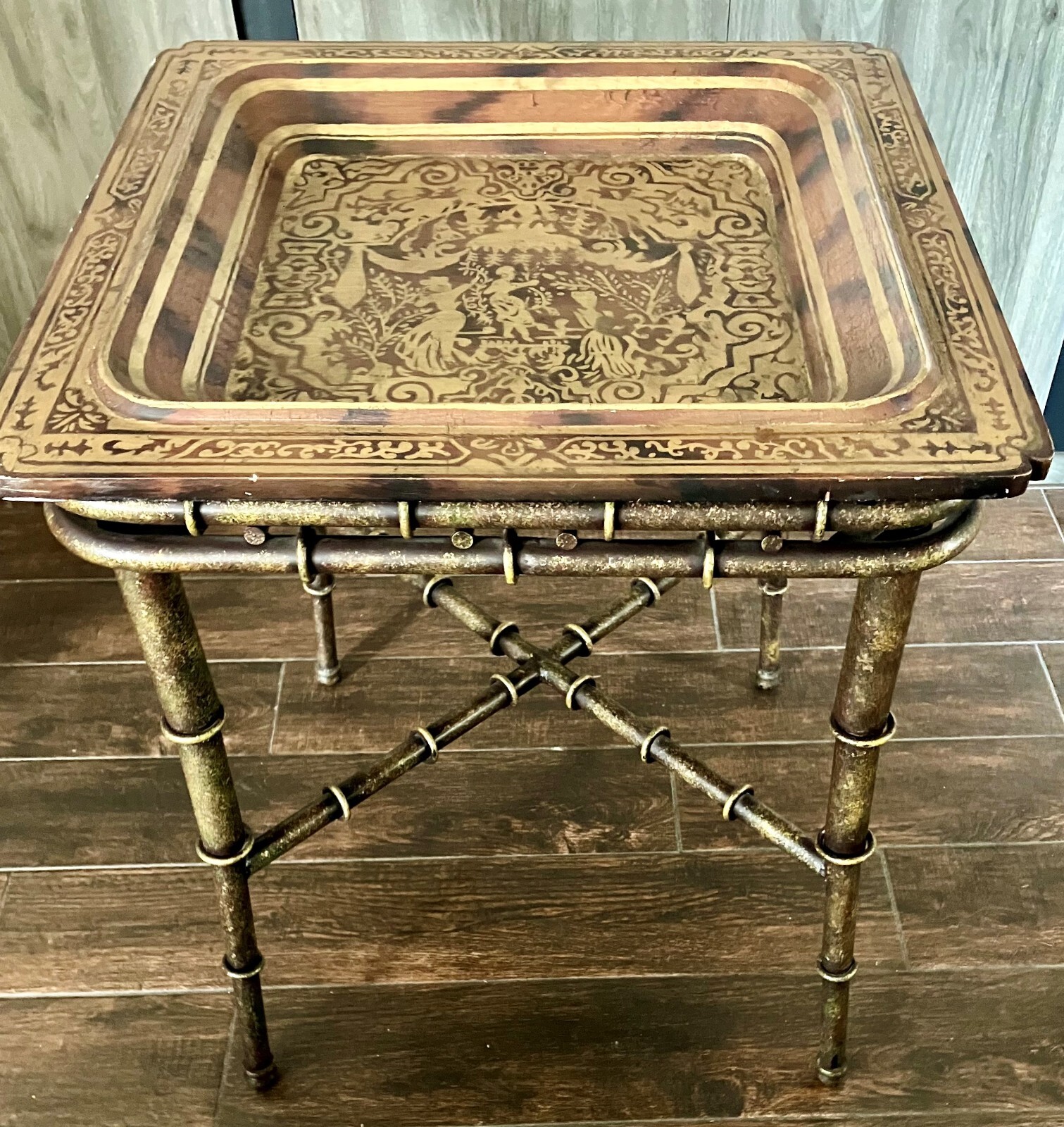 Beautiful Rare- Vintage Chinoiserie Hand Painted Butler Tray Sde Table ...