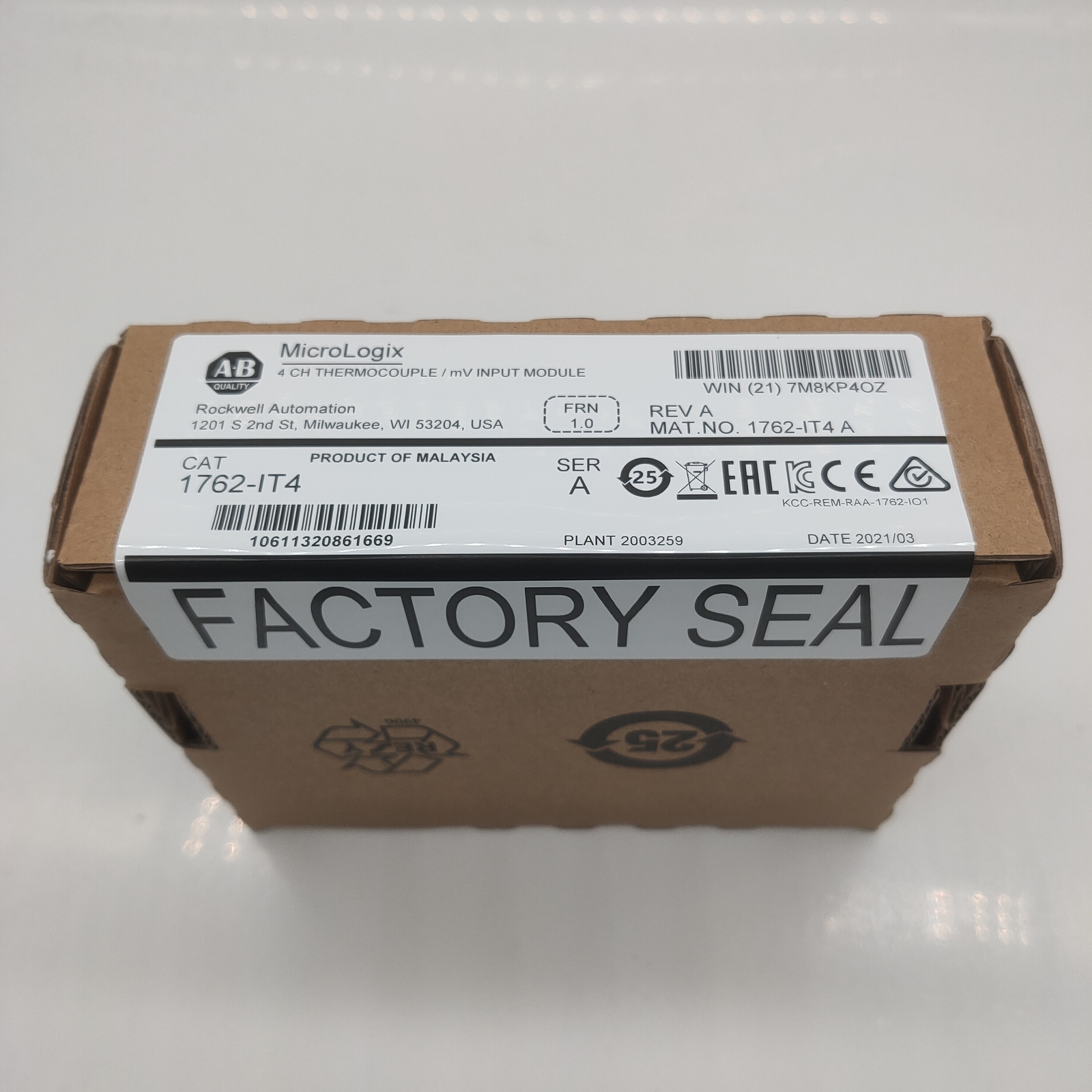Allen-Bradley 1762-IT4 MicroLogix 4 Point Input Module 1762IT4 Module ...