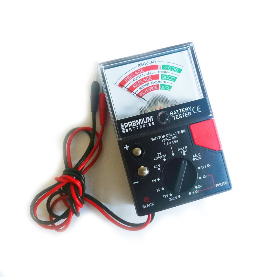 Premium Batteries Battery Tester for A AAA C D N Coin Cell 1.5V 3V 6V ...
