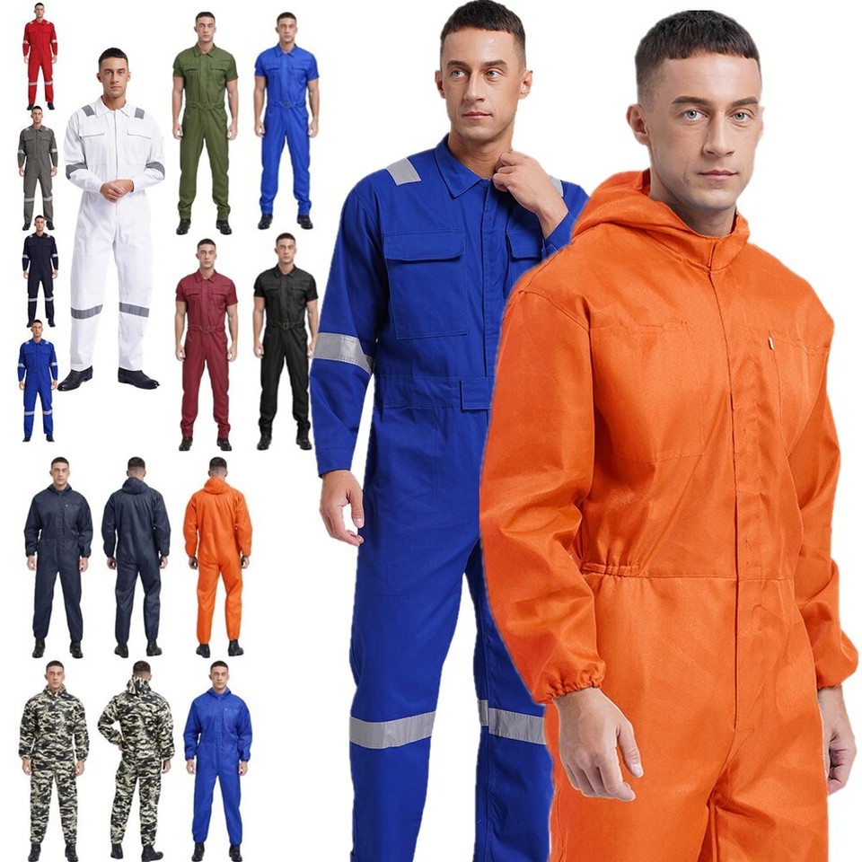 Mens Coveralls Jumpsuit Work Overalls One-piece Dustproof Dungarees ...
