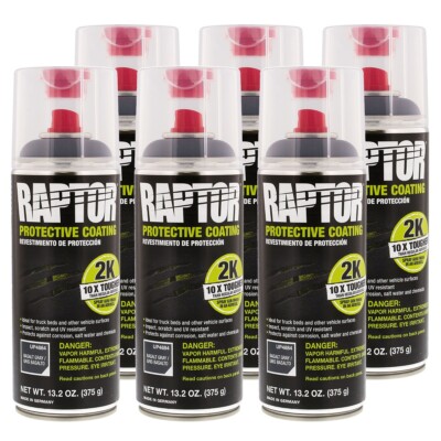 U-POL 4884 Raptor 2K Basalt Gray Spray-On Truck Bedliner Aerosol 6 Pack ...