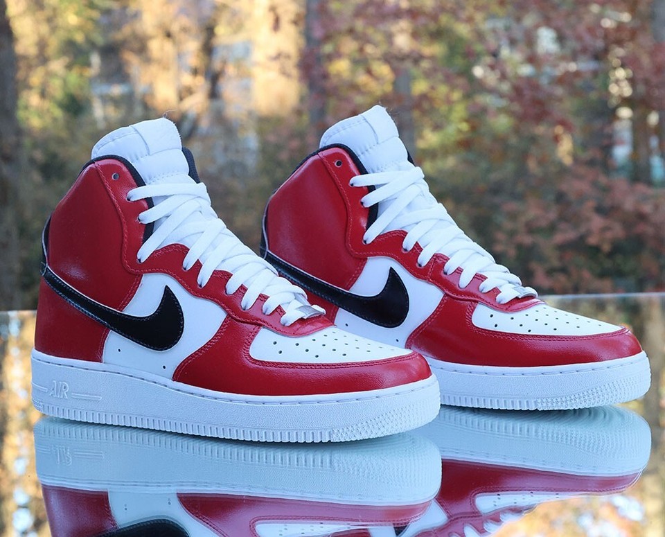 Nike Air Force 1 High Chicago Custom Men’s Size 9.5 Red White Black ...
