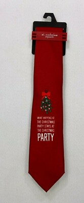 Men's St. Nicholas Square Holiday Mistletoe Christmas Party Tie | eBay