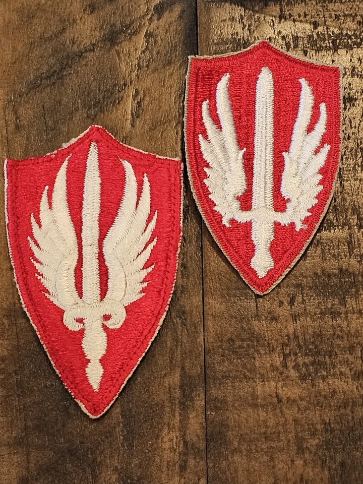 WWII US Army SCARWAF 1946 Japanese Silk Embroidered Cut Edge Patch Set ...