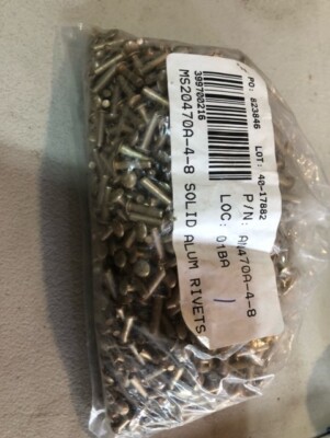 SOLID ALUMINUM RIVETS - UNIVERSAL HEAD - AN470-4-8 | eBay