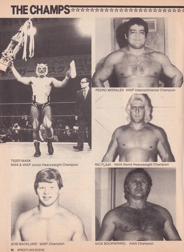 Ric Flair Bob Backlund Pedro Morales 8x10 Pro Wrestling Magazine Page ...
