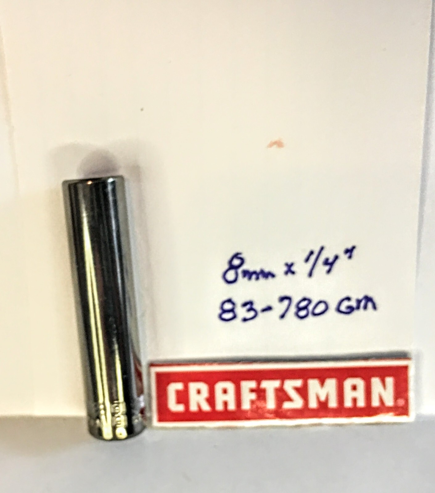 Craftsman 8mm x 1/4" Dr Deep Socket 83-780GM Gunmetal Chrome 6 Pt Free ...