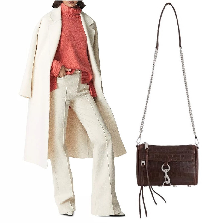 Rebecca Minkoff Mini MAC CROC Embossed Leather Clutch/ Crossbody ...