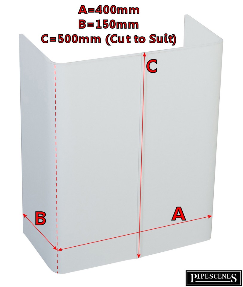 Boiler Box Pipe Cover 2 Piece Adjustable 50cm H x 40cm W x 15cm D made ...