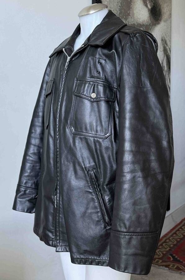 AMERICAN LEATHERWEAR VINTAGE NJ STATE POLICE LEATHER MOTORCYCLE BIKER ...