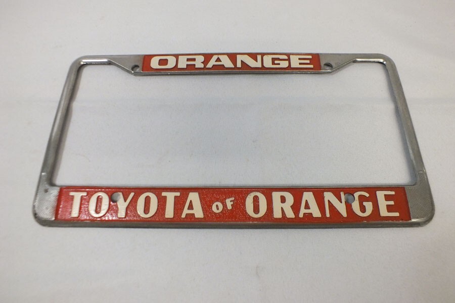Vintage EARLY Toyota Of Orange License Plate Frame Surround CA ...