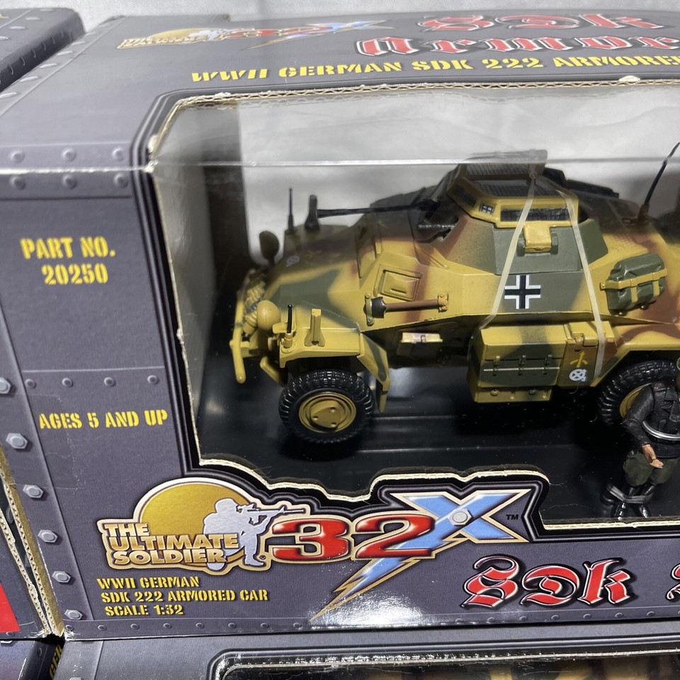 Ultimate Soldier 1:32 German Sdk. 222 Armored Scout Car w/2 Figures Lot ...