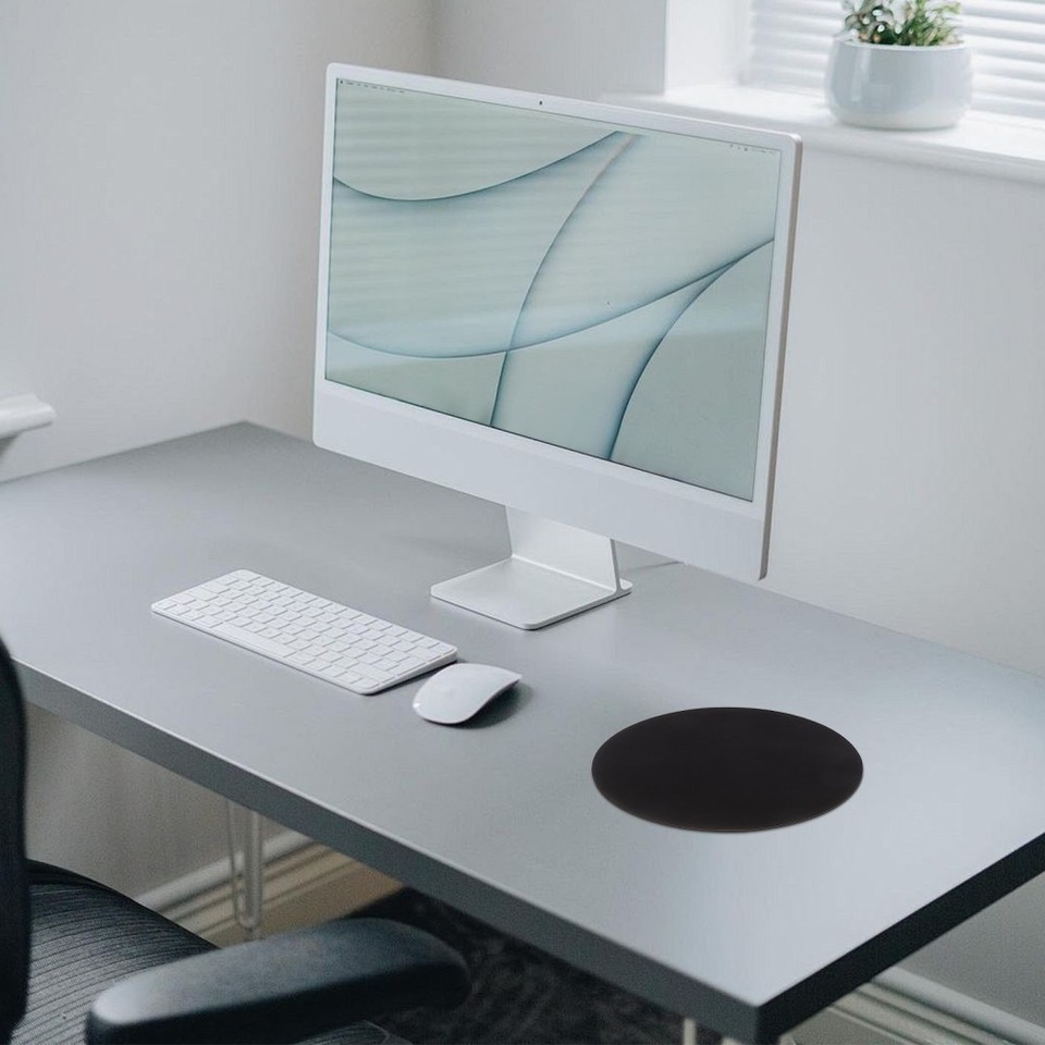 Circular Mouse Pad Black Full Moon Computer Mouse Pad Rubber Cloth ...