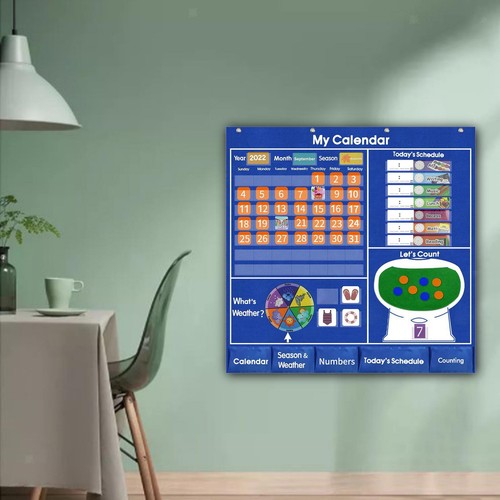 Montessori Calendar and Weather Pocket Chart Teaching Materials for ...