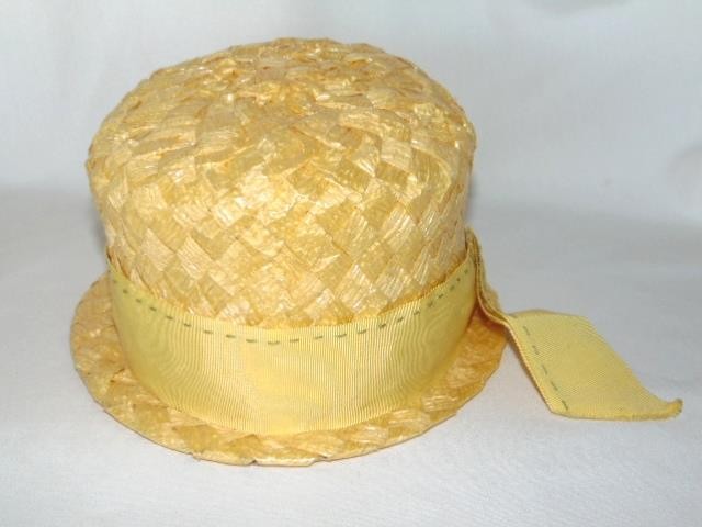 1960s Women's EASTER YELLOW Woven Straw HAT, Wide Ribbon Band | eBay