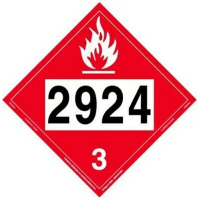 FLAMMABLE LIQUID PLACARD, UN 2924, REMOVABLE VINYL, PACK OF 25 | eBay