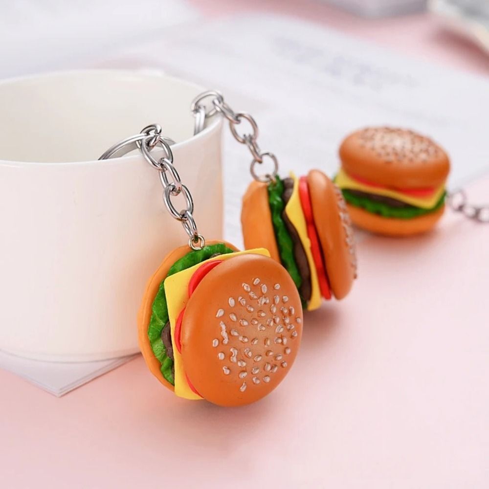 Sandwich Hamburger Keyring Simulated Food Key Chain Bag Accessories | eBay