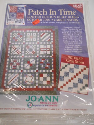 1998 Joann Fabrics Patch in Time Quilt October Block of the Month ...