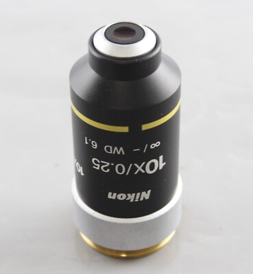 Nikon 10x 0.25 WD 6.1 CFI Infinity Microscope Objective Eclipse E & i ...