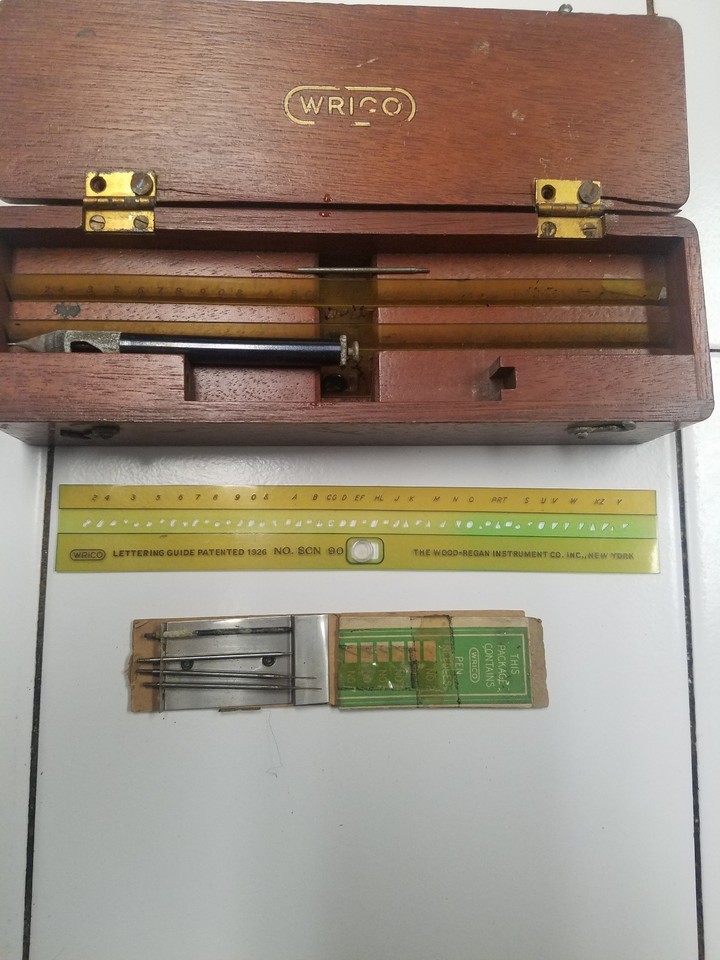 Vintage Wrico Lettering Pen Set with Case and Templates | eBay