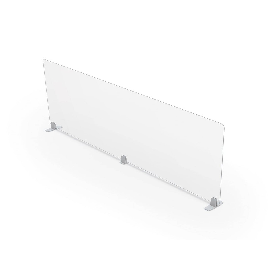 MooreCo Freestanding Desktop Divider 24"H x 72"W Clear Acrylic (45266 ...