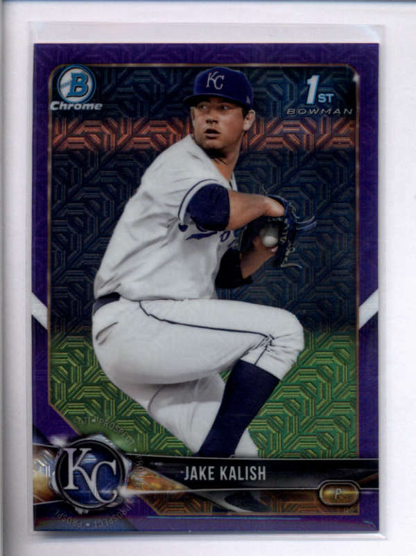 JAKE KALISH 2018 BOWMAN CHROME #BCP77 ROOKIE PURPLE MOJO REFRACTOR ...