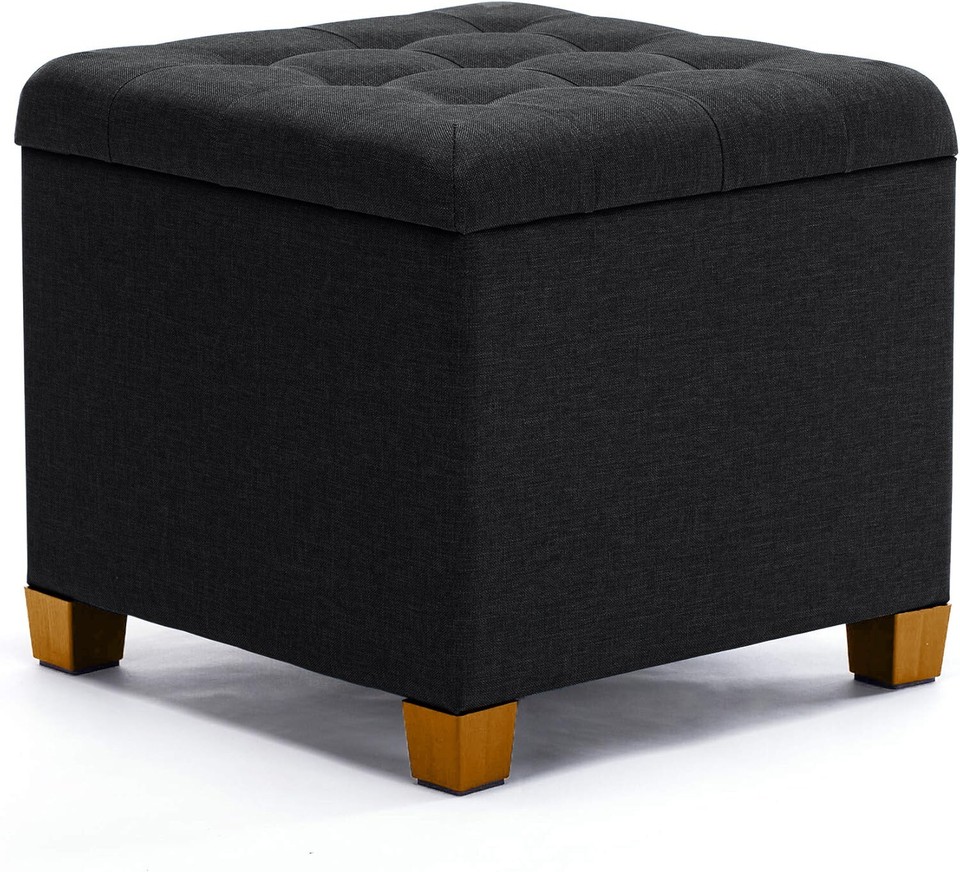 Ottoman Storage Square Box Pouffe Seat Stool Home Chair Foot stool ...