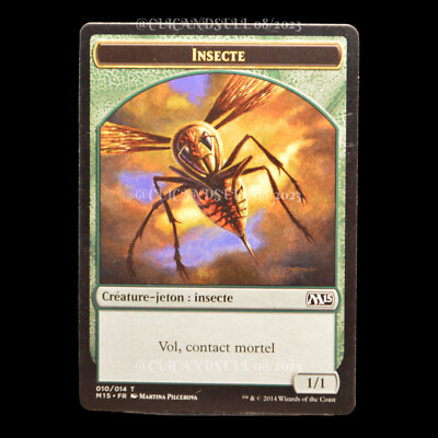carte MTG T10 Insect Token (Green 1/1 Flying, Deathtouch) M15 - Magic ...