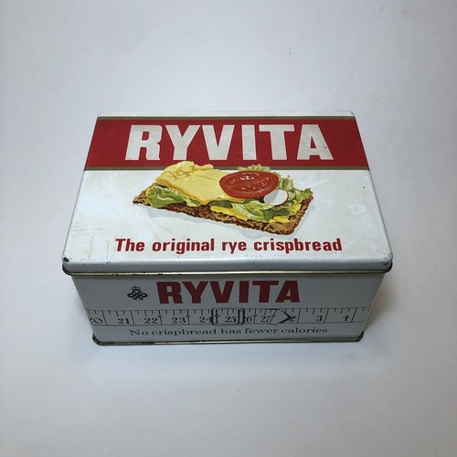 Vintage Ryvita Crispbread Cracker Tin Storage Box Tupperware Container ...