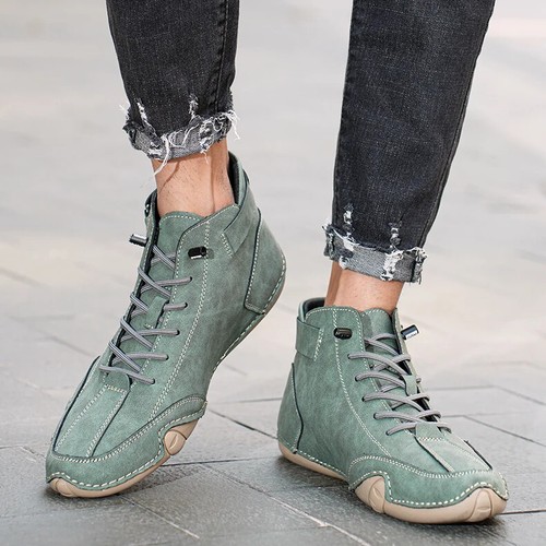 Men's Casual Shoes Leather Ankle Boots Fashion Comfort High Top ...