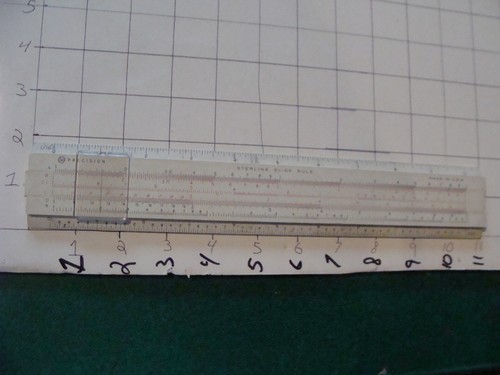 vintage SLIDE RULE: STERLING Plastic sp PRECISION w black line viewer ...