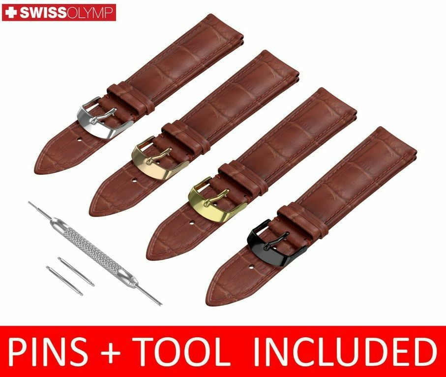 For HUGO BOSS BROWN Watch Strap Band Genuine Leather For Buckle Clasp ...