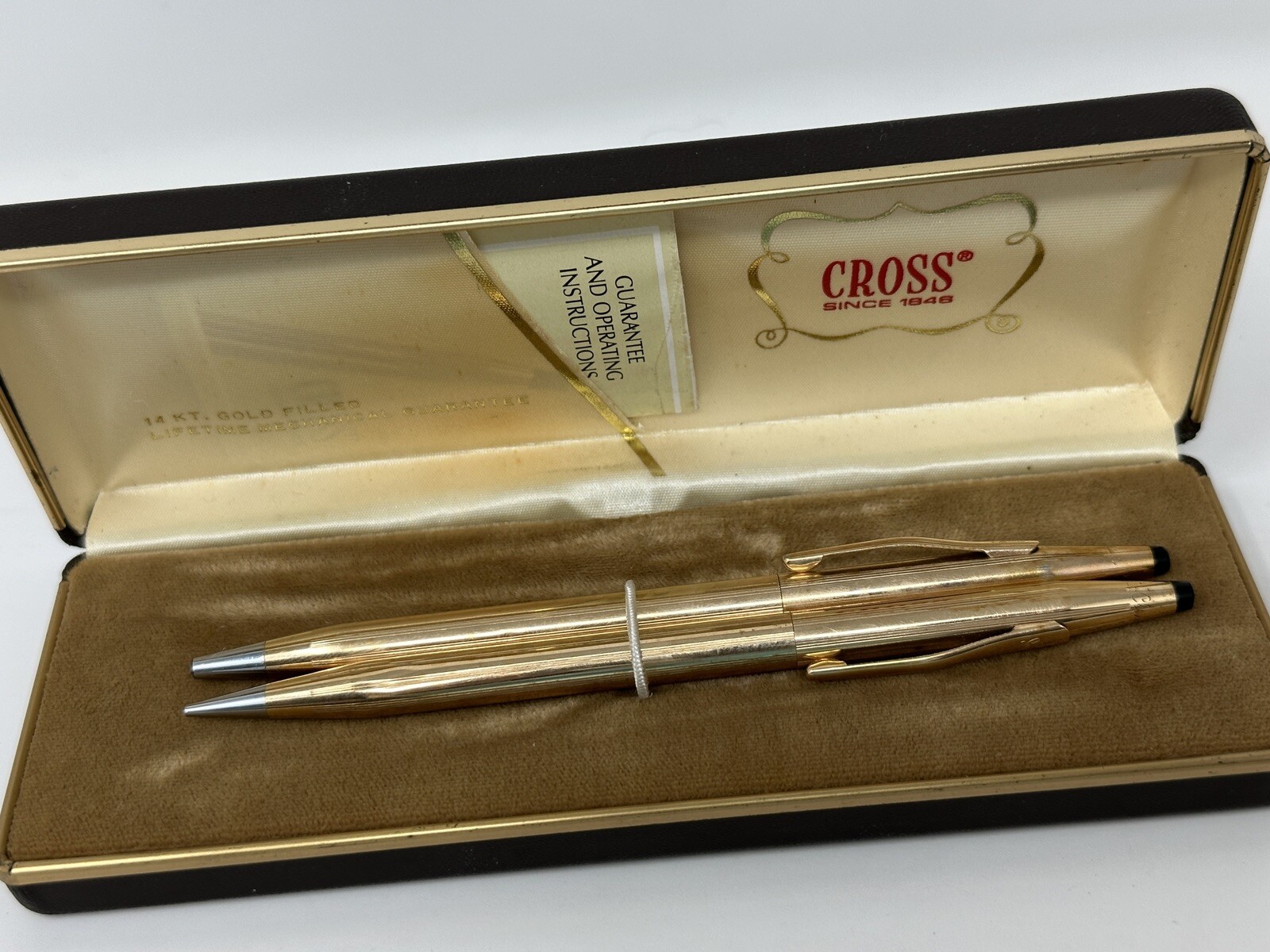 Vintage Cross 14KT Gold Filled Pen And Pencil Boxed Set | eBay