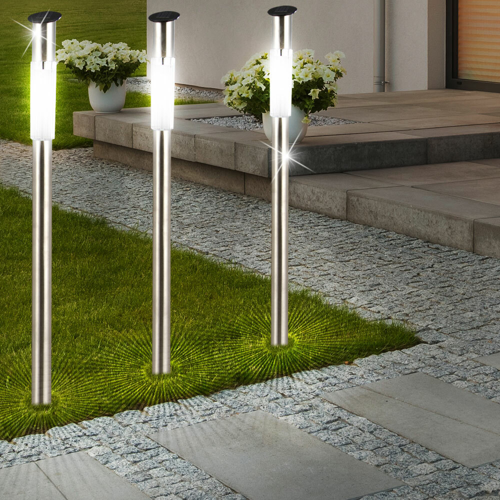 7x LED Solar Außen Leuchten Garten Weg Steck Strahler Terrassen ...